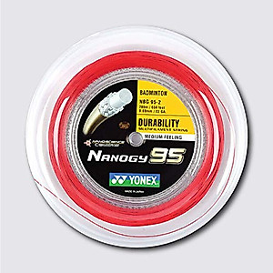 YONEX Nanogy 95 Badminton String 200m Reel-(Red)