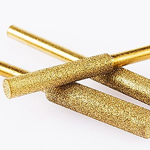 18pcs High Hardness Diamond Chainsaw Sharpener- Titanium Plated Burr Stone File in 3 Size Diamond Sharpening Wheels Chainsaw File for Chain Saw Stone Jewelry Wood (5/32'', 3/16'', 7/32'')