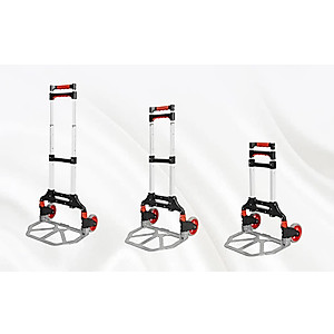 JXUFDHO Folding Hand Truck Portable Folding Dolly, Foldable Hand Truck Portable Dolly Cart Trolley Luggage Cart for Moving Home, Auto, Office,Travel Use, 180 lbs Capacity Aluminium