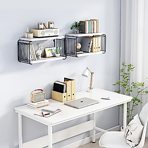 MXCSE Floating Nightstand Shelves – Modern Night Stand for Bedroom, Floating Nightstand, Durable Floating Shelf for Books, Nightstand Bedside Table, Mid Century Wall Shelves Nightstand (1, White)