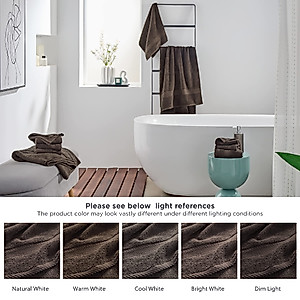 BEDSURE White Bath Towels Set for Bathroom - 2 Bath Towels, 2 Hand Towels, 6 Washcloths, Cotton Hotel Quality Absorbent 10 Pack Bath Linen Towel Sets