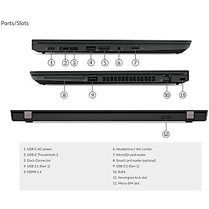 Lenovo ThinkPad T490 Laptop - 14" FHD IPS Display - 1.6GHz Intel Core i5-8365U Quad-Core - 16GB - 256GB SSD - WWAN Ready - Win10 Pro (Renewed)