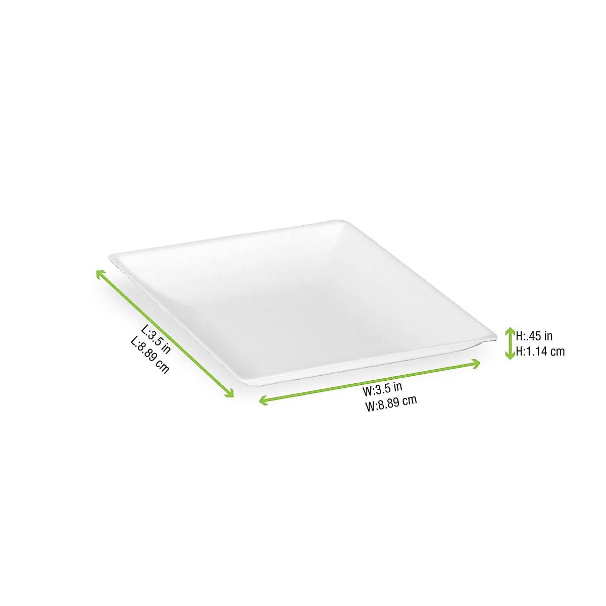 PacknWood 210BCHIC99 - Heavy-Duty Bio n Chic Mini White Sugarcane Plate -Disposable Brown Plates-Microwavable,Party Plates, Dessert Plates and compostable Square Plate “3.5 x 3.5 “ Case of 100.