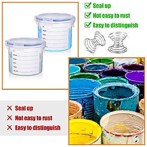 Remerry 8 Sets Paint Container with Stainless Steel Mixing Ball Touch up Paint Cups Storage Cups with Lids Paint Storage Containers Airtight Paint Container for Repainting Leftover Paint (600 ml)