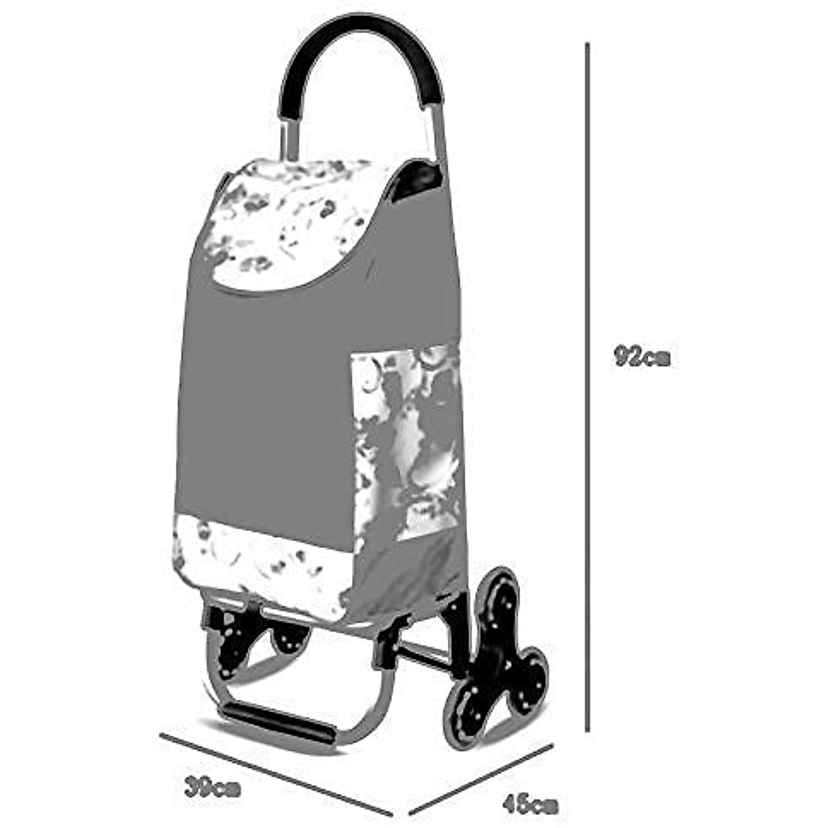 Shopping Trolley on Wheels Multi Function Shopping Cart Lightweight Aluminum Trolley Foldable Climbing Stair Car with 6 Wheels Storage Hand Trucks,Red ,