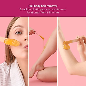 DEPIL BELLA Brazilian Sugar Wax, Hair Removal Wax for Personal & Professional Use, Organic, Natural, Vegan, Washable, All Skin Types - 2.87lbs