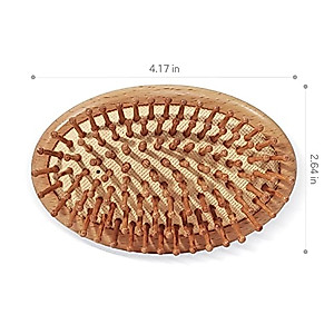 Hair Brush, Wooden Massage Comb, Round Wood Pins Anti-Static Protect Scalp and Hair, Hairbrush Massages the Scalp Well While Combing The Hair