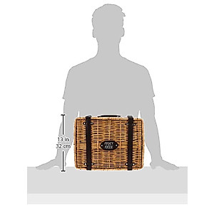 PICNIC TIME Disney Picnic 2, Wicker Picnic Basket - Picnic Set, Mickey & Minnie - Black