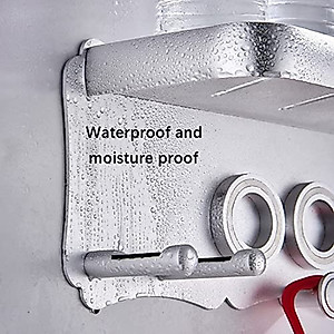 huyear Supersonic Hair Dryer Wall Mount Holder Hair Dryer Bracket for Hair Dryer Accessories Holder Hair Dryer Holder Bathroom Storage Rack Care Tools (Silver)