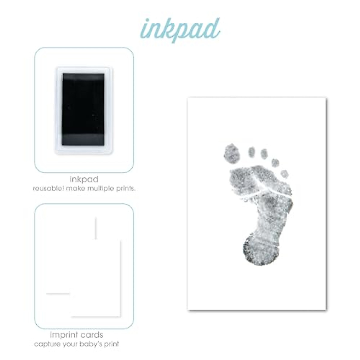 Kate & Milo Babyprints and Sonogram Hello Little One Collage Frame, Baby Handprint, Footprint and Ultrasound Baby Keepsake Frame, Pregnancy Announcement, Gender-Neutral, White
