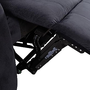 YUNLife&Home 3-Seat Velvet Upholstered Manual Wall Hugger Chair RV Sofa,Double Recliner Sectional Lounge Couch with Soft Padded Headrest&Pillow Top Armrest for Living Room/Apartment/Office/Theater