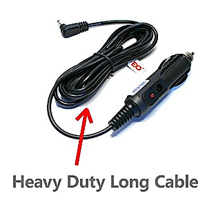 EDOTech 6-1/2' DC Car Charger Adapter Cable Power Cord for All 7" 9" 10" Sylvania Naviskauto Portable Single Dual Screen DVD Player