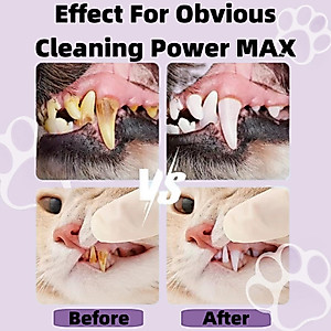 Jerrlin WoWs 3Pack Pet Teeth Cleaning Wipes for Dogs & Cats 150 Counts Reducing Plaque & Tartar, Breath Freshener Dental and Gum Care Finger Pet Wipes