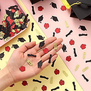 Sursurprise 2024 Teacher Graduation Party Decorations, 200Pcs Teacher Graduation Confetti Glitter for Table, Congrats Teacher Class of 2024 Grad Party Supplies