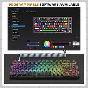 ATTACK SHARK X75 Hotswap Mechanical Gaming Keyboard with USB C Coiled Cable,TKL Tactile Switch,RGB LED,Gasket Mounted,Custom OSA Profile Clear Keycaps for PS4 PS5 Xbox Mac PC Gamer(Black,Outemu)
