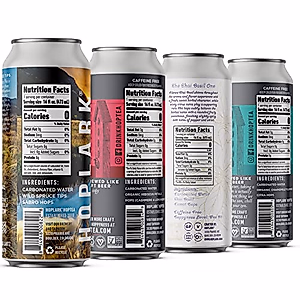 HOPLARK Sparkling HopTea - The Relax Pack - Craft Brewed NA Beer Alternative - Organic, Gluten-Free, Non GMO, Zero Calories, Sugar-Free, Unsweetened (12, 16oz Cans)