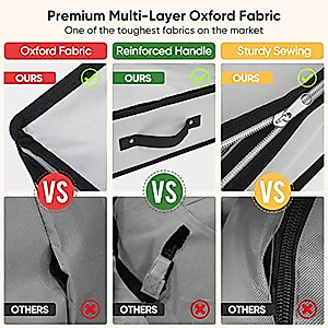 BALEINE Christmas Wrapping Paper Storage Organizer with Flexible Partitions and Pockets, 40" Durable 600D Oxford Fabric Gift Wrap Storage Bag Fits Ribbon, Ornaments, Holiday Accessories (Gray)