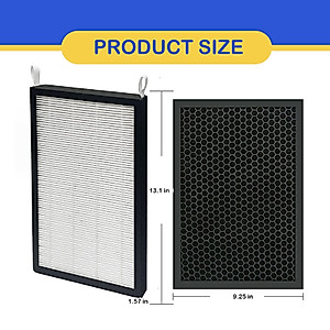 2 Pack True HEPA/Carbon Filters Replacement Compatible with NUWAVE OxyPure Large Area Smart Air Cleaner Purifier Models 47001, 47002, 47003, 47004, 47005, and 47006., Activated Carbon + HEPA Combo