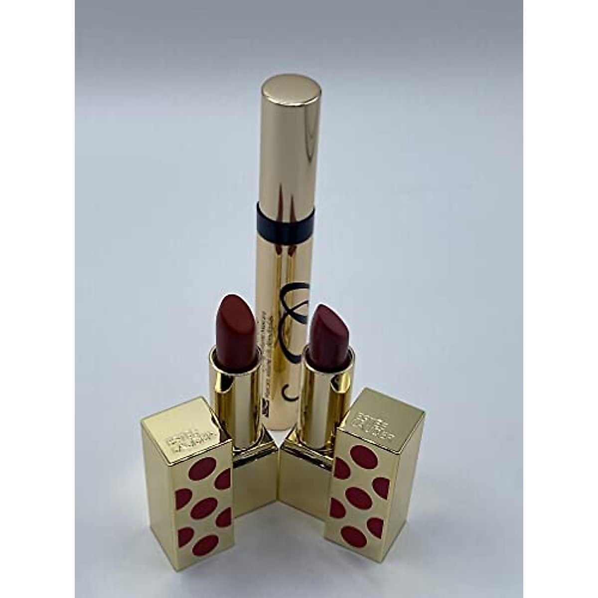 Estee Lauder for Sculpted Lips Lipsticks, Mascara 2022 Gift Set 3 Full Sizes 420 Rebellious Rose, 333 Persuasive, Sumptuous Extreme