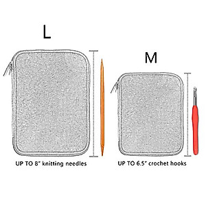 Teamoy Crochet Hook Case Empty, Crochet Hook Organizer with Multiple Pockets for Crochet Needles and Knitting Accessories, Cats Pink