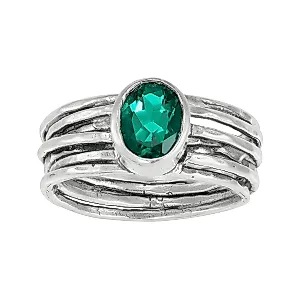 Silpada 'the Empowerment' Sterling Silver Lab-Created Emerald Ring, Size 8, Size 8