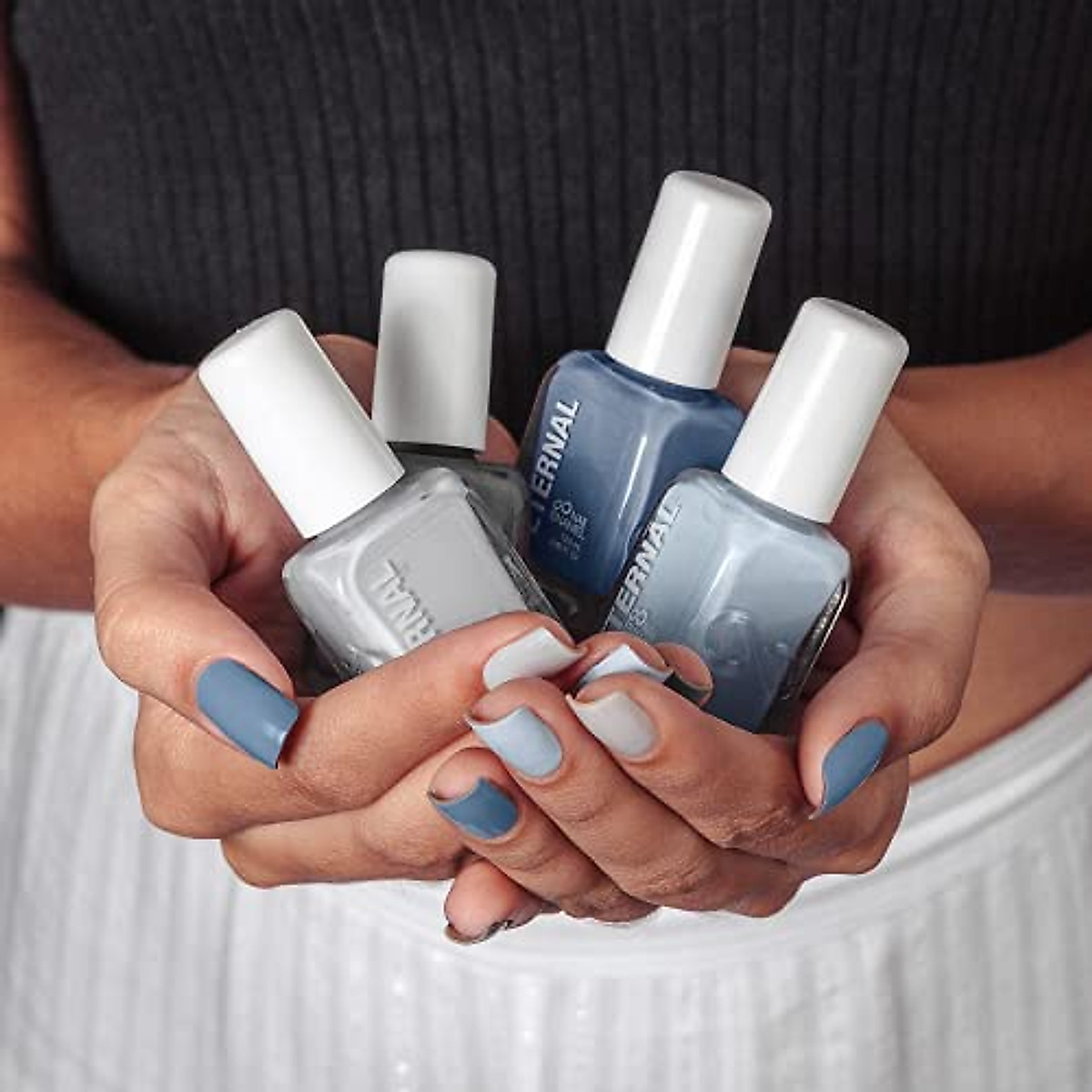 Eternal Gray Nail Polish Set for Women (MINIMALIST) - 13.5ML 4 pc Light Nail Polish Set for Girls - Long Lasting & Quick Dry Natural Nail Polish Kit for Home DIY Manicure & Pedicure - Made in USA
