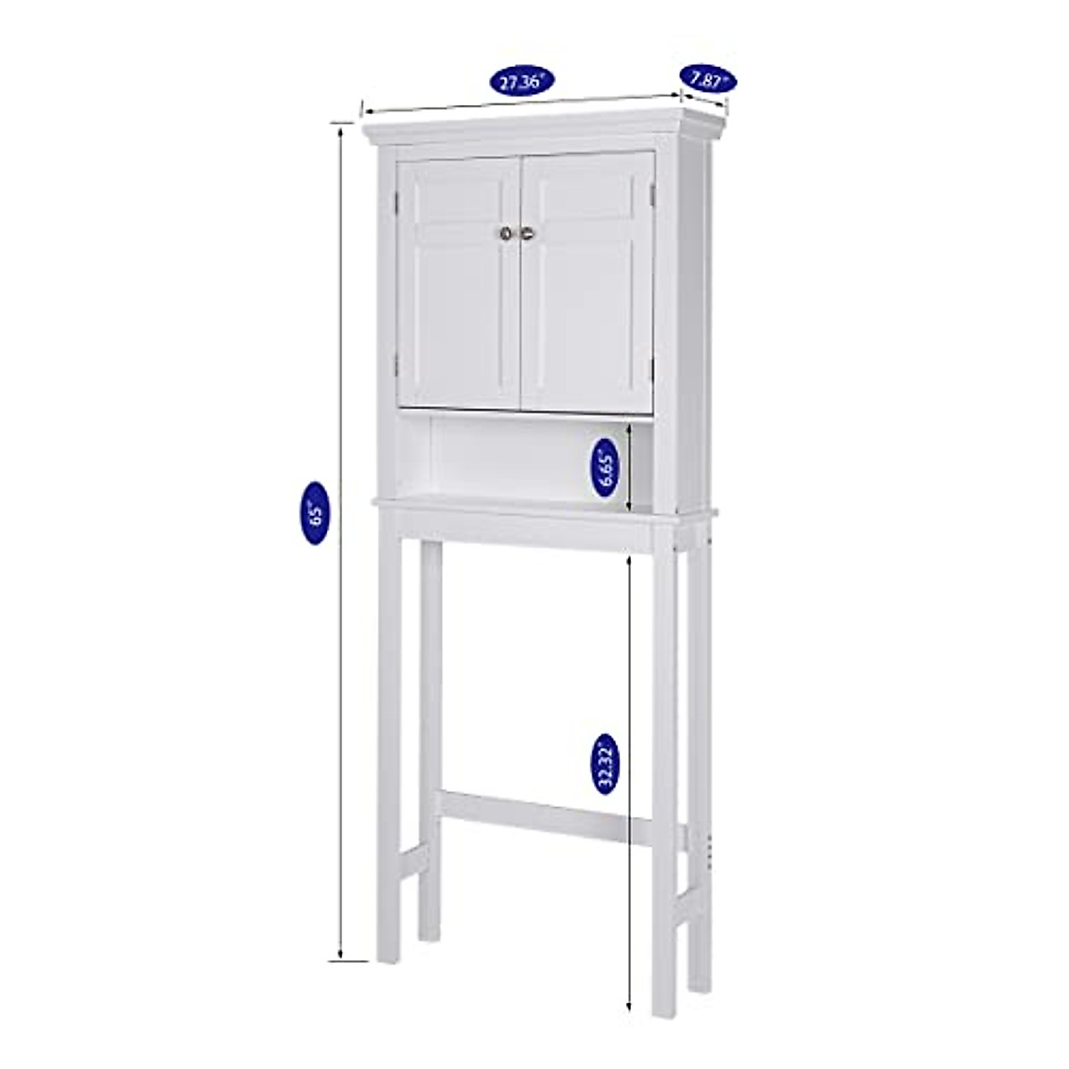 Spirich Over The Toilet Storage Cabinet, Bathroom Shelf Over The Toilet, Over Toilet Bathroom Organizer (White)