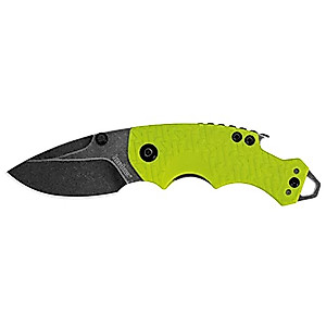 Kershaw Shuffle Lime (8700LIMEBW) Multifunction Pocket Knife; 2.4” BlackWash Stainless Steel Blade; K-Texture Grip, Liner Lock, Reversible Deep-Carry Pocketclip, Screwdriver, Bottle Opener; 2.8 OZ