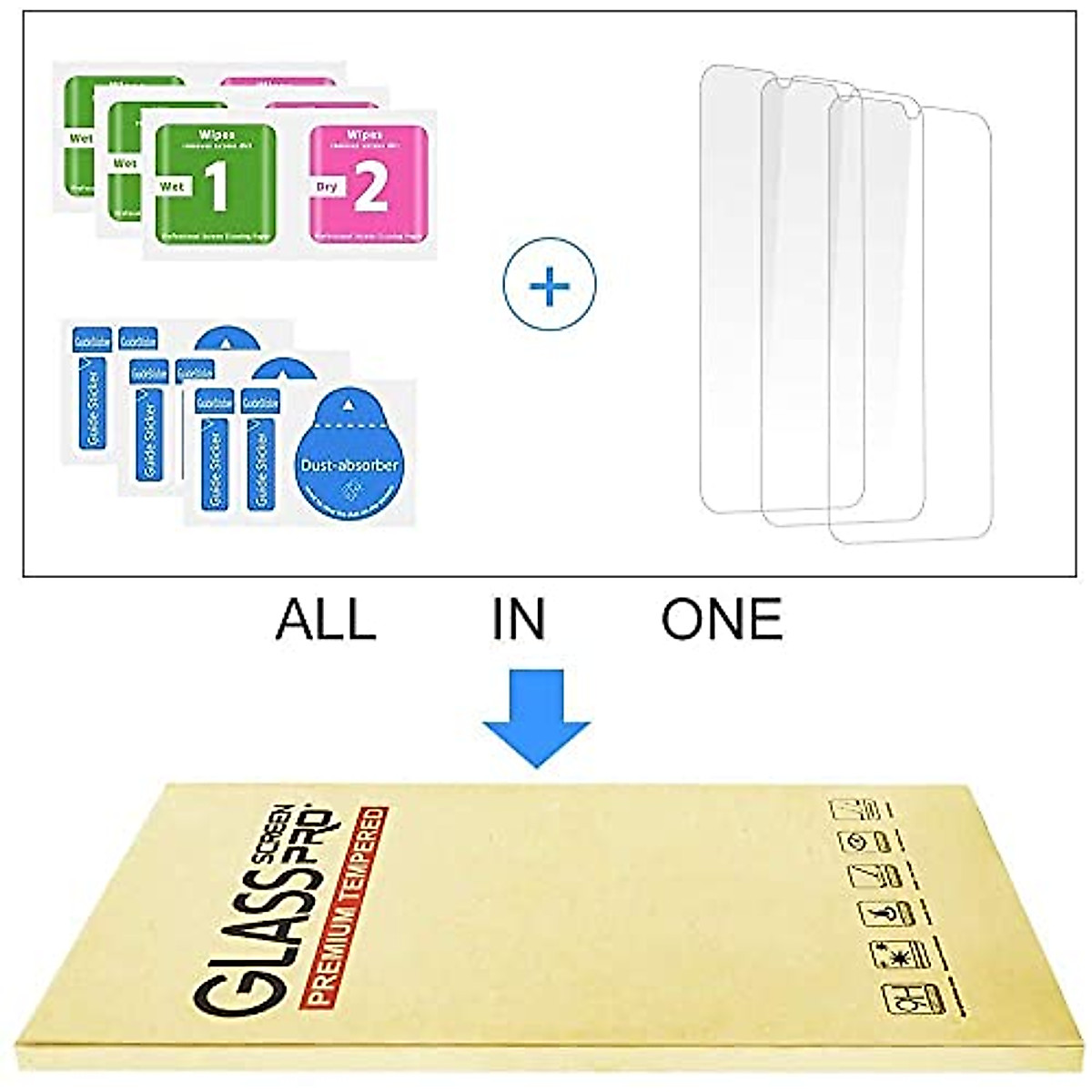 for Huawei Nova 8i Screen Protector Tempered Galss, KJYF [3 Pack] High Clear [9H Hardness] [Bubble Free] Screen Tempered Glass Protective Film for Huawei Nova 8i 6.67 Inch.