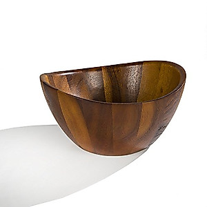 nambe Gourmet Harmony 3 Piece Wooden Salad Bowl Set | Big 12-Inch Salad Bowl with Serving Utensils | Acacia Wood Salad Tosser and Fruit Bowl | Housewarming Gift | Designed by Wei Young