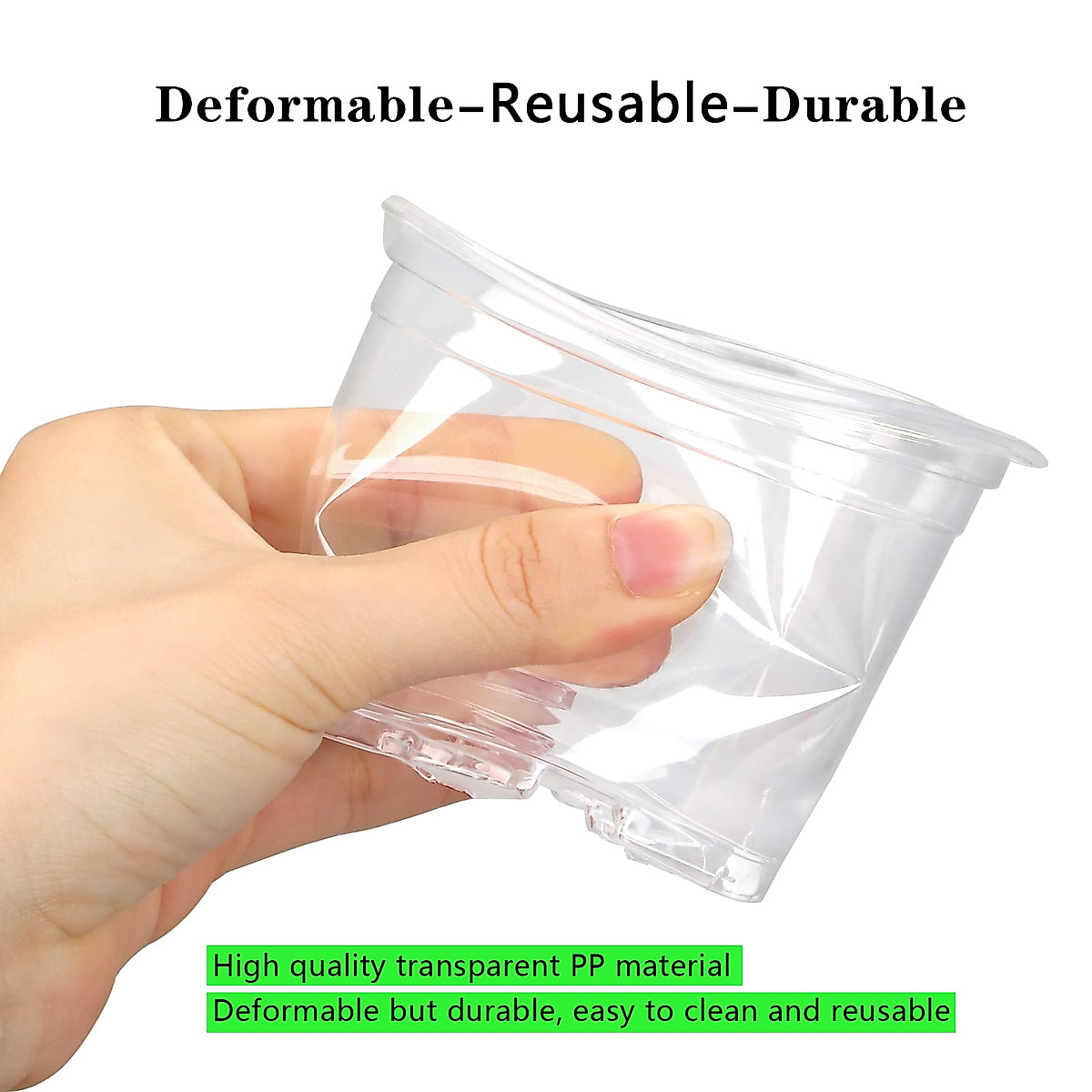 OUPSAUI 36 Pack 7/6/5/3.5 Inch Clear Nursery Pots Variety Pack, Clear Plastic Nursery Pot for Plants, Durable Seed Starting Pot with Drainage Holes, Flexible Transparent Pot for Succulents