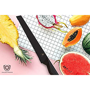 Dalstrong Serrated Bread Knife - 9 inch - Shadow Black Series - Black Titanium Nitride Coated - High Carbon - 7CR17MOV-X Vacuum Treated Steel - Bread Slicer Cutter - Slicing - Sheath - NSF Certified