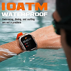 KACLUT Smart Watch,100M Waterproof Rugged Military Smartwatch with Bluetooth Call(Answer/Dial Calls) 2-inch Utral Large HD Display 70 Days Extra Long Battery Life,100+ Sports Modes Fitness Tracker