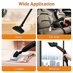 WICHEMI 1800W Steam Cleaner for Cleaning, Handheld Steamer High Pressure Steam Machine + 1800W Multipurpose High-Temp Floor Steam Mop Steam Cleaning Machine for Home Use Car Detailing