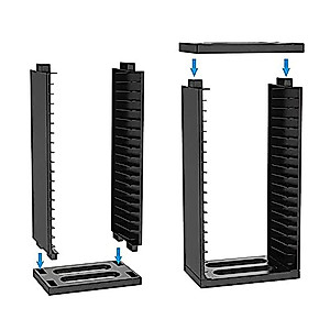 SALUTUY Game Holder Rack, Stylish Multimedia Storage Functional Game Accessories Organizer Game Disc Storage Organizer Shelf Space-Saving Adjustable for Game Discs