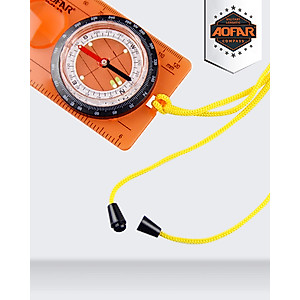 AOFAR Orienteering Compass AF-5C for Hiking, Boy Scout Compass for Kids - Professional Field Compass for Map Reading,Navigation and Survival Lightweight - Mini Camping Compass