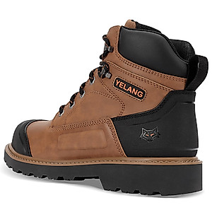 Yelang Men's Steel Toe Safety Work Boot Slip Resistant Puncture Utility Shoes 6 Inch For Industrial Construction Outdoor botas de trabajo para hombre