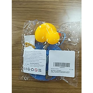 KINBOM Rubber Duck Car Ornament, Car Duck Decoration Dashboard Duck Yellow Duck Décor for Car Dashboard Office Bedroom Boys Girls Kids Bathing Toy (Blue Transparent Swim Ring)