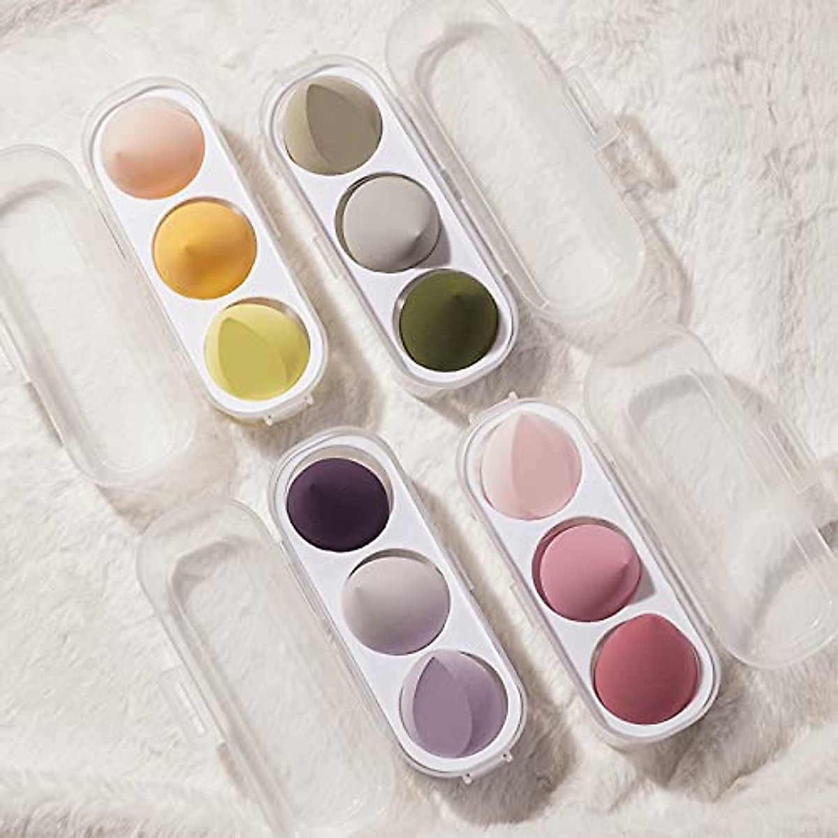 Makeup Sponge 3pcs Makeup Sponges for Foundation Blending Sponges for Makeup Sponge Beauty Blender Sponge Pink Latex Free and Vegan Make up Sponges for Face with a Storage Case (3, Pink)