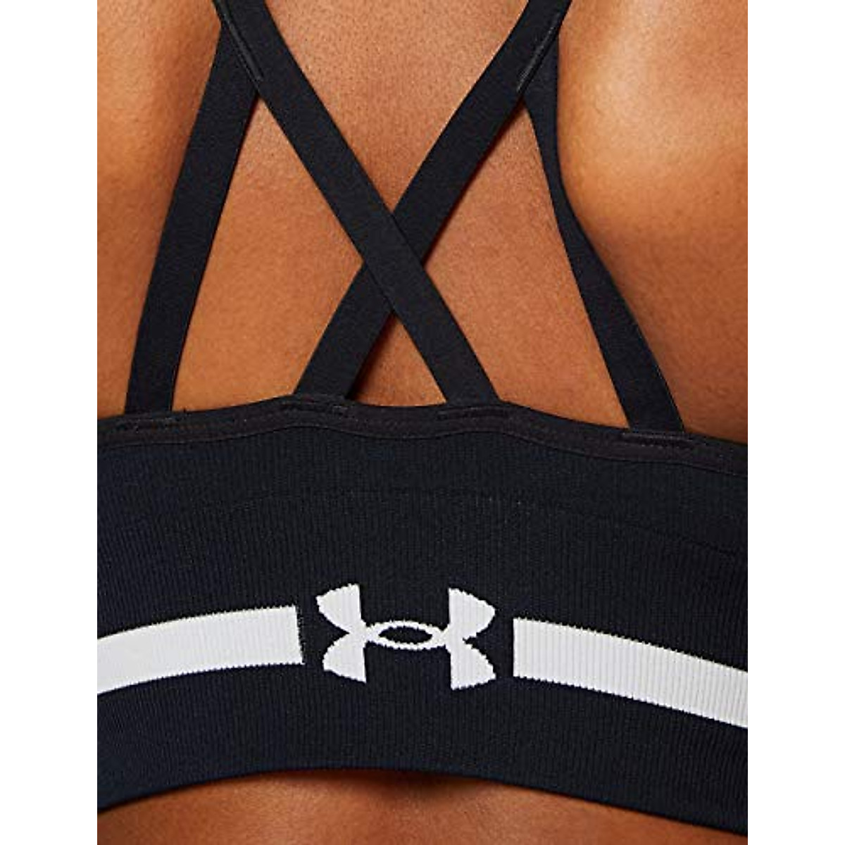 Under Armour Women's Seamless Low Impact Long Sports Bra , Black (001)/Halo Gray , Medium