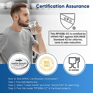 PUREPLUS 5 Micron 10" x 4.5" Whole House Sediment and Carbon Water Filter Replacement Cartridge for GE FXHTC, GXWH40L, GXWH35F, GNWH38S, Culligan RFC-BBSA, WRC25HD, PP10BB-CC, Pentek RFC-BB, 2Pack