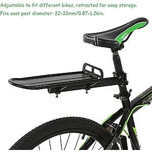 Lixada Bicycle Luggage Rack Retractable Aluminum Alloy Bicycle Holder Bicycle Rear Post Rack Bicycle Bag Luggage Cargo Carrier Rack