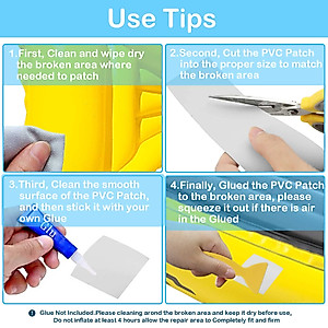 GEUNTECH Kayak Patches Raft Patch PVC Inflatable Repair Rafts Waterproof Boat Repair Patches for Inflatable Raft Boat Canoe Kayak