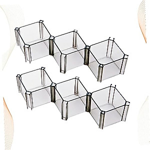 NOLITOY Desk Drawer 12 pcs Practical Holder Drawer Socks Container Grey Lattice Underwears Storage Home Type Organizer for Socks Storage Container