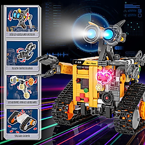 Demkia Robot Toys Building Set for Kids and Adults, Rechargeable 4-in-1 Remote & APP Controlled RC Wall Robotics Kit STEM Toys, Christmas Birthday Gifts for Boys Ages 6 7 8-12 (588 Pcs)