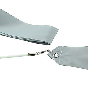 FAZHBARY 2 Pack Silvery Rhythmic Gymnastics Wands Praise Dancing Streamers for Kids Baton Twirling Talent Shows Artistic Dancing