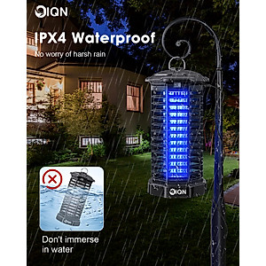 Bug Zapper Outdoor, Plug in Electric Mosquito Fly Zapper w/ 15W Light & 4200V Grid & on/Off Switch, Mosquito Traps & Killer for Indoor, Kitchen, Patio, Backyard and More (Black)