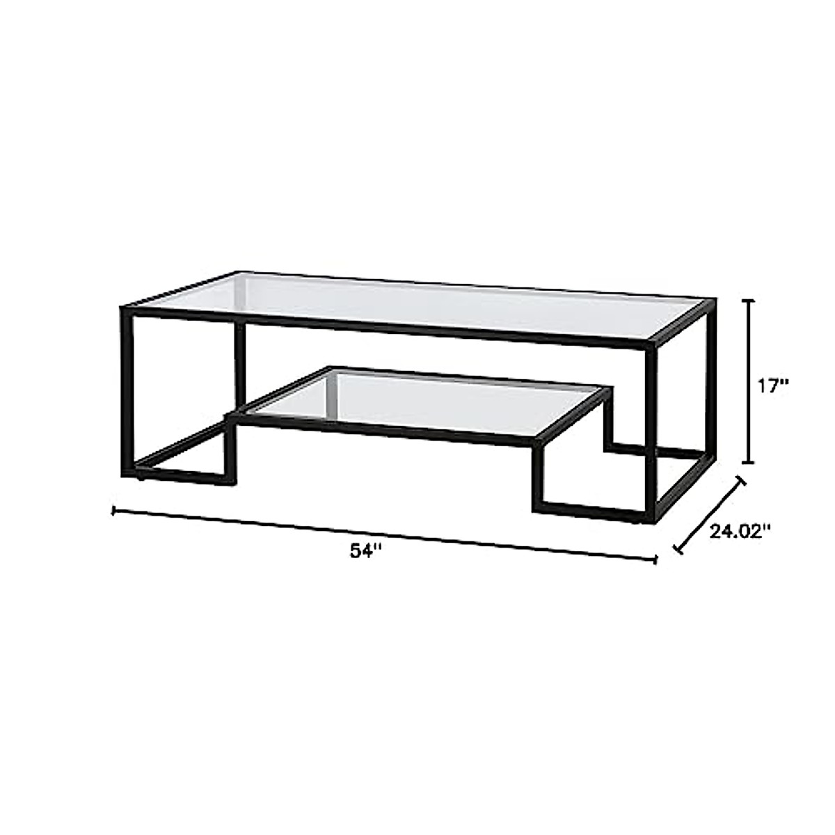 Henn&Hart 54" Wide Rectangular Coffee Table in Blackened Bronze, Modern coffee tables for living room, studio apartment essentials