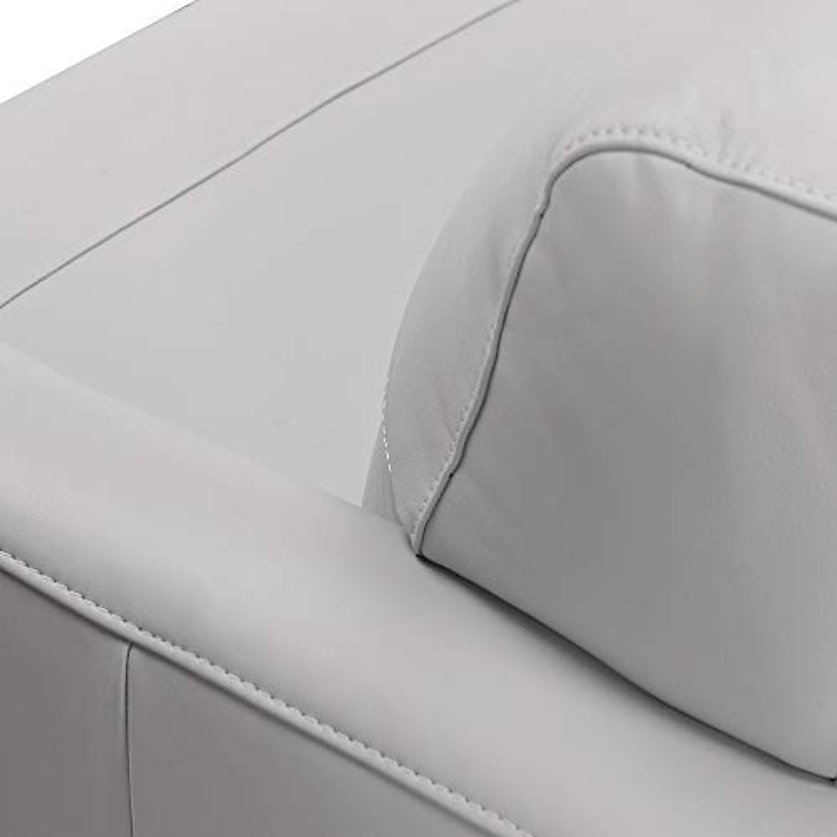 Armen Living Jedd Leather Sofa, Dove Grey