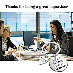 SEIRAA Supervisor Gift Amazing Woman Jewelry Gifts For Women Boss Thank You Keychain Supervisor Appreciation Gift (Supervisor keychain)